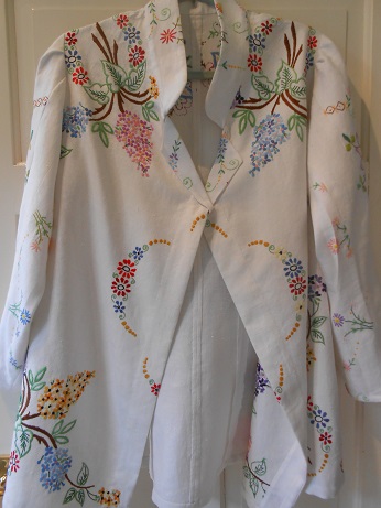 My vintage tablecloth Steampunk jacket – Stitches of Time